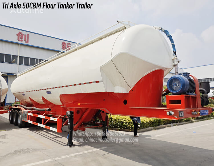 Novo Tri Axle 50CBM Flour Tanker Trailer for Sale In Saudi Arabia vozilo za prevoz brašna