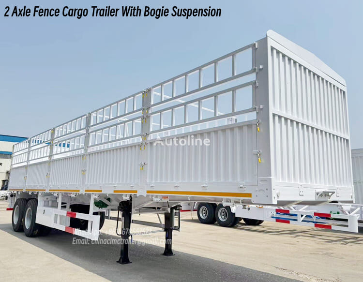 Nova Titan Trailers 2 Axle Fence Cargo Truck Trailer With Bogie Suspension for Tanza poluprikolica za prevoz stoke