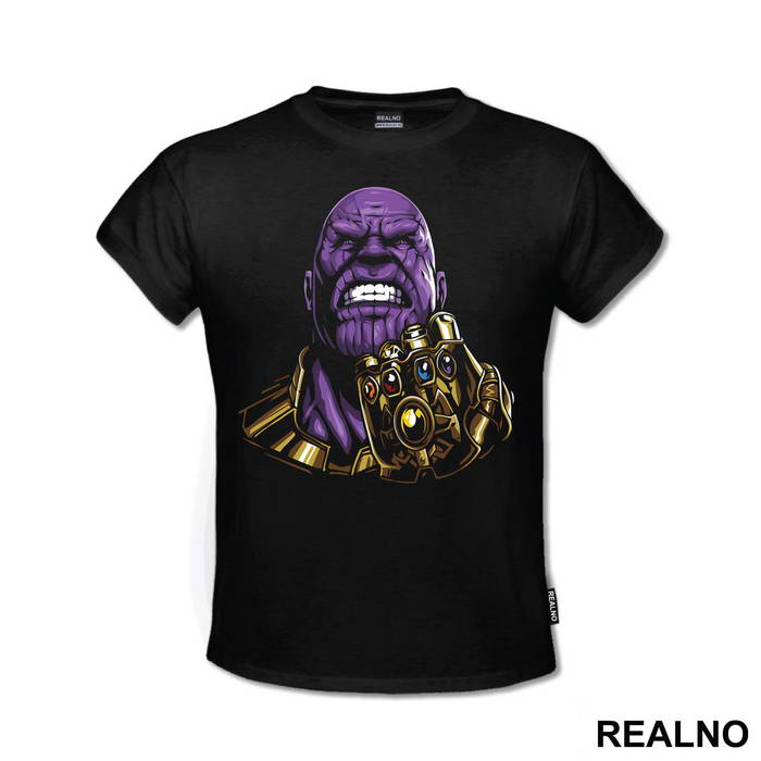 OUTLET - CRNA DEČIJA MAJICA VELIČINE 12 - THANOS