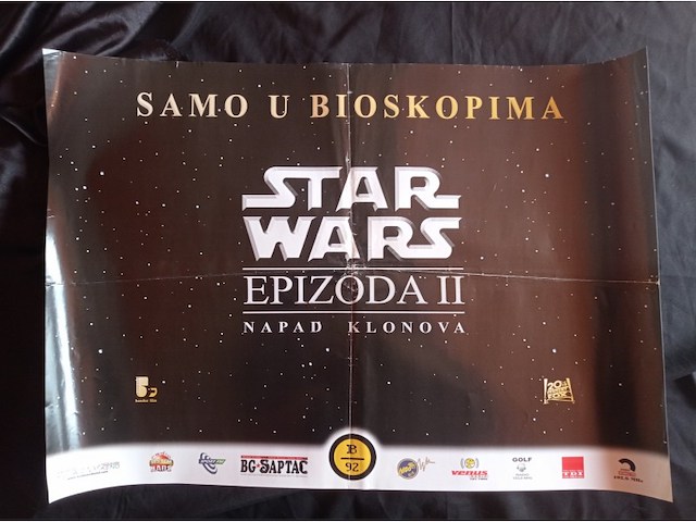 Filmski poster STAR WARS 2 Napad klonova