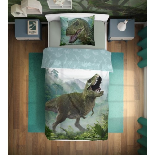 Baloo Posteljina za decu Dino T-Rex Zeleni 160x200+70x80cm 9663