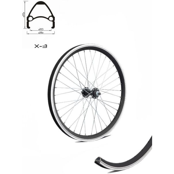 CROSSER Prednja felna 20 X3 BLACK 36H JY433 NUT UCP SPOKES