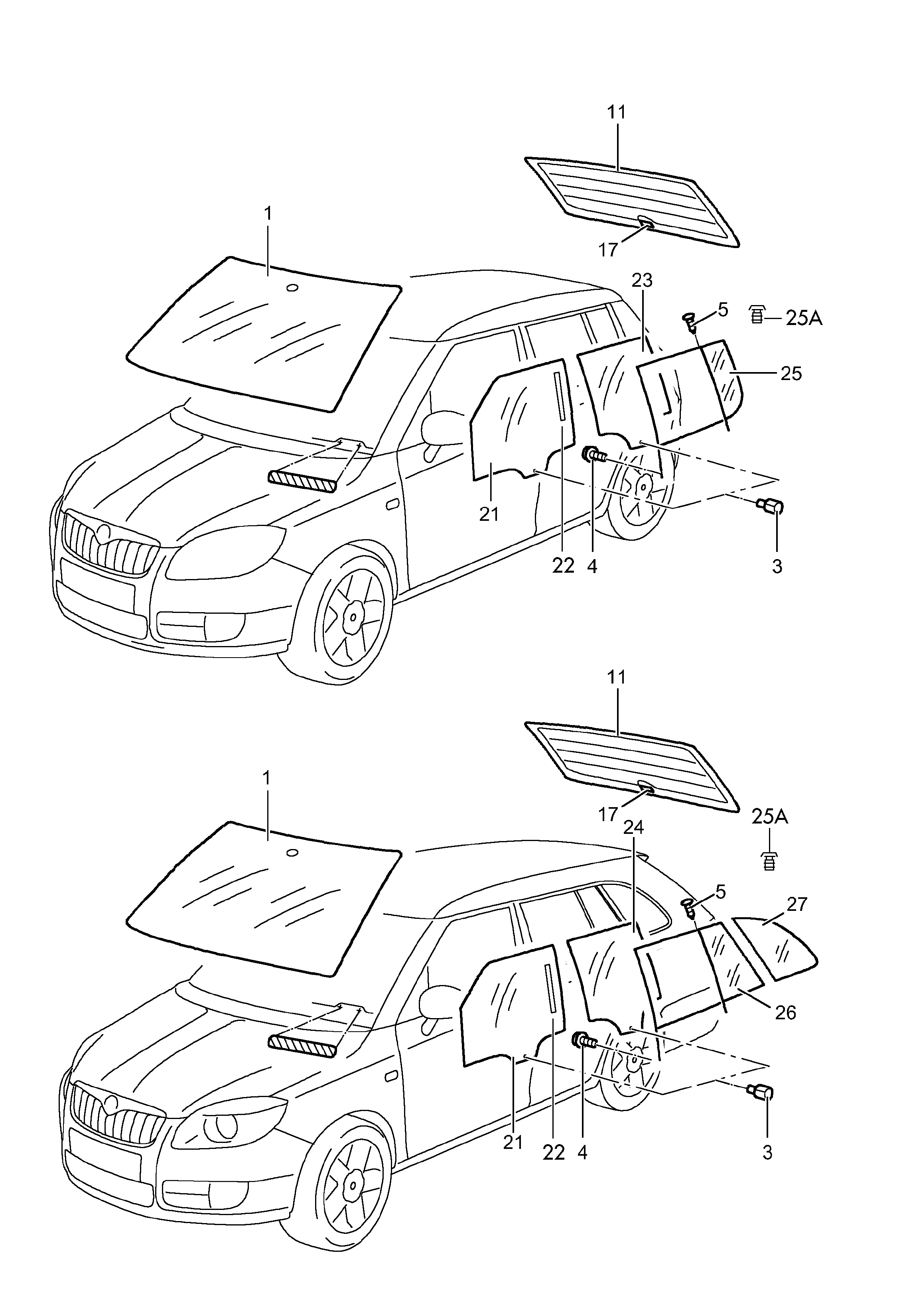 ŠKODA FABIA MK2 Staklo vrata NAPRED DESNO 5J0845022G