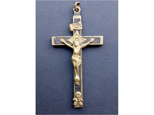 KRST  - Isusovo raspeće c.1900 privezak 8 x 4 cm