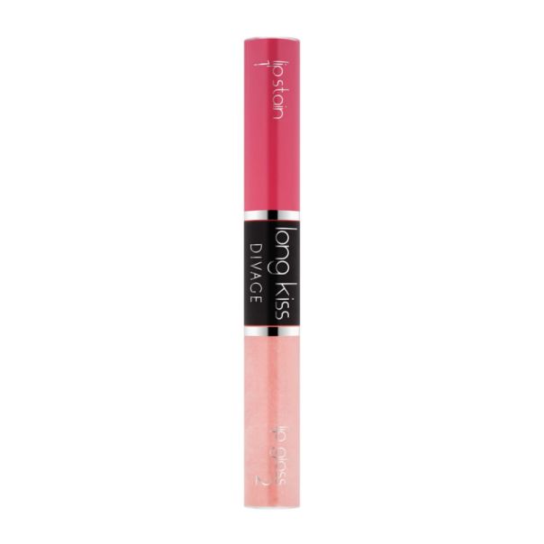 DIVAGE Sjaj za usne LONG KISS 08, 2u1, Pink Coral