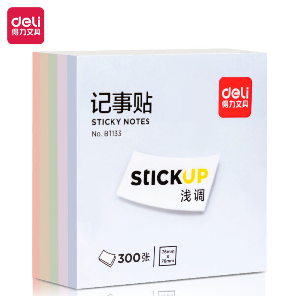 STICKY NOTES kocka 300lista 76x76mm mix pastelne boje BT133, Deli