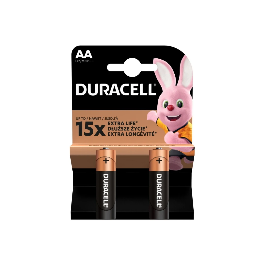 DURACELL® Baterije BASIC AA 2 Alkalne Nepunjive Baterije 1,5 V