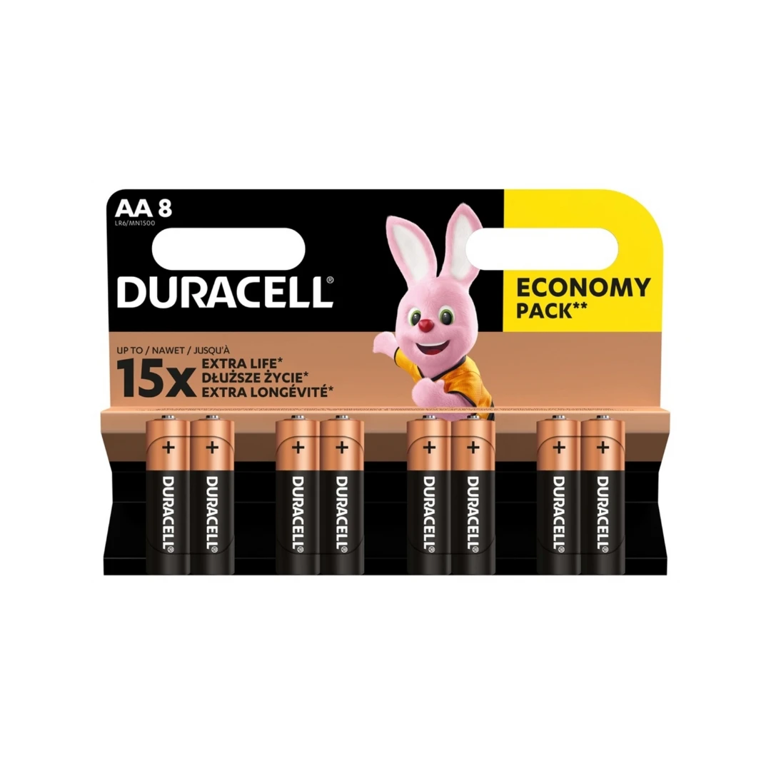 DURACELL® Baterije BASIC AA 8 Alkalnih Nepunjivih Baterija 1,5 V