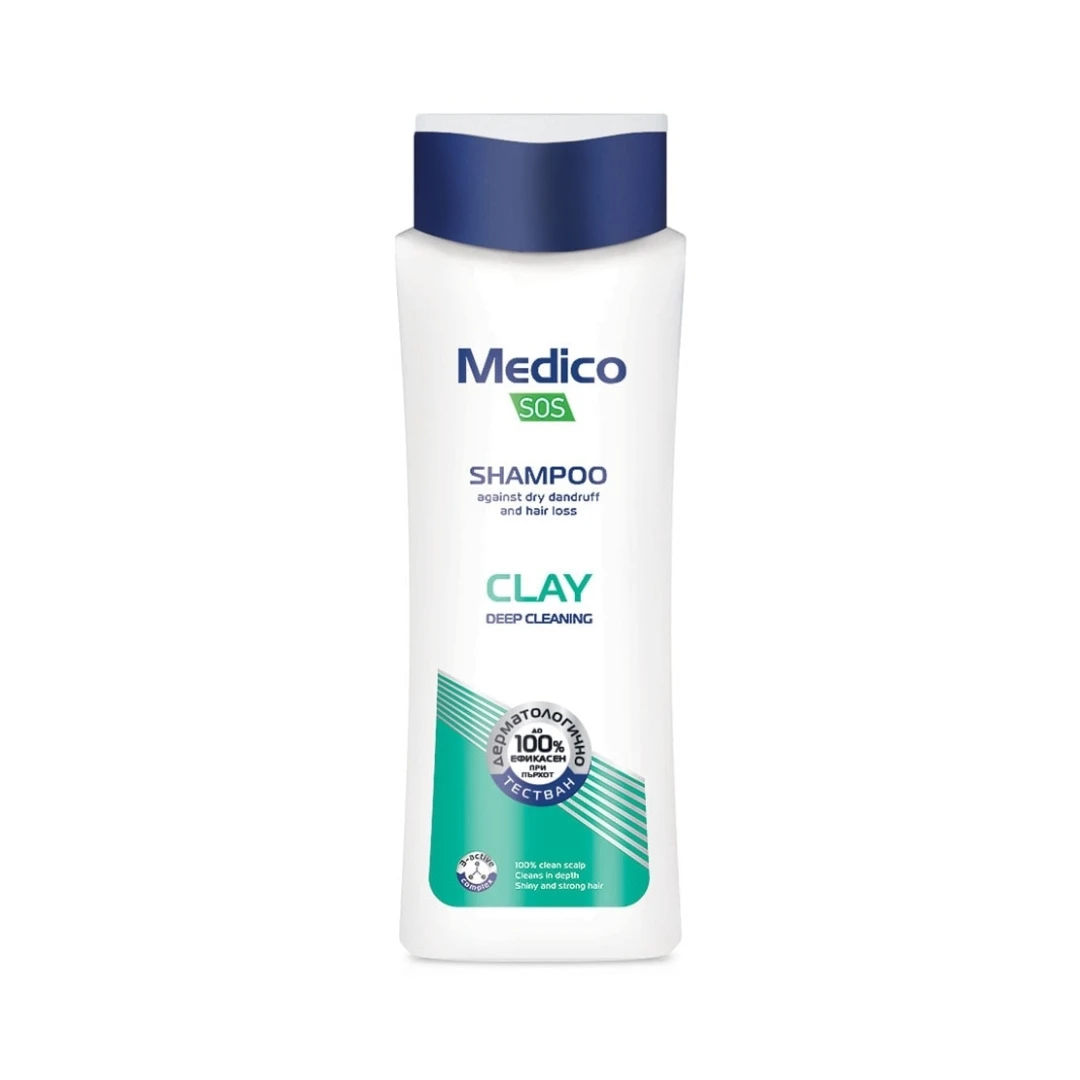 Medico SOS Clay Deep Cleaning Šampon Protiv Peruti i Masnog Vlasišta 390 mL