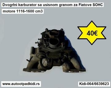 DVOGRLNI KARBURATOR SA USISNOM GRANOM ZA FIATOVE SOHC MOTORE 1116-1600 CM3
 FIAT 128 SPORT COUPE (OLDTAJMER)