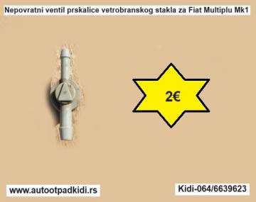 Nepovratni ventil prskalice vetrobranskog stakla za Fiat Multiplu Mk1
Fiat Multipla Mk1