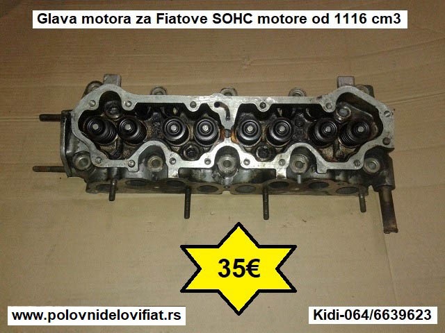 Glava motora za Fiatove SOHC motore od 1116 cm3