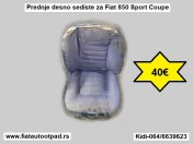 Prednje desno sediste za Fiat 850 Sport Coupe