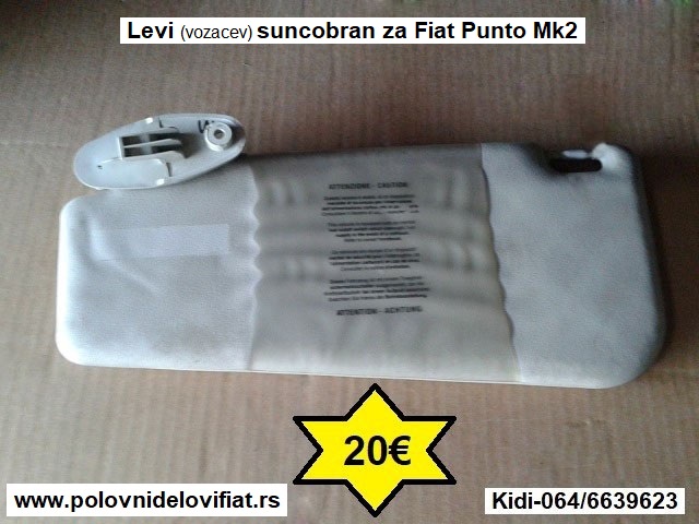 Levi (vozacev) suncobran za Fiat Punto Mk2