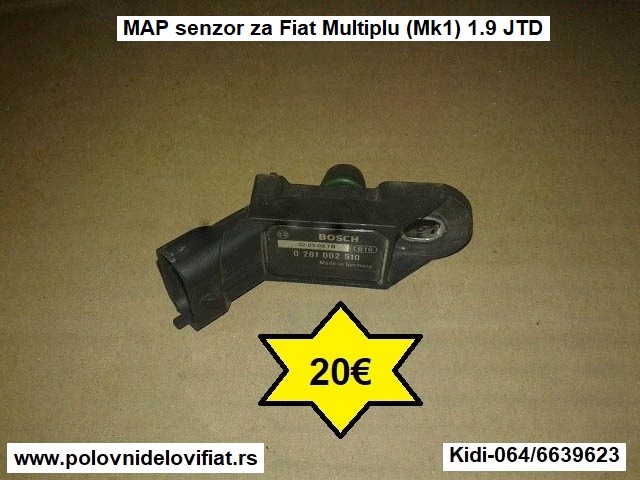 Map senzor za Fiat Multiplu (Mk1) 1.9 JTD