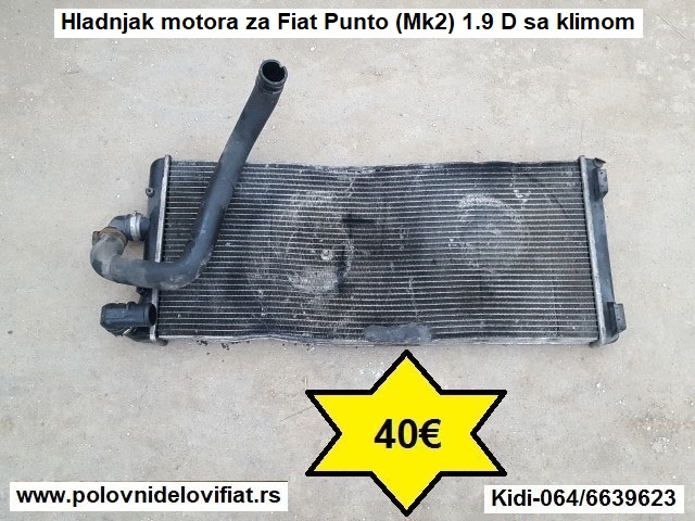Hladnjak motora za Fiat Punto (Mk2) 1.9 D sa klimom