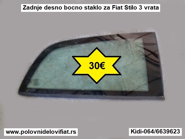 Zadnje desno staklo za Fiat Stilo 3 vrata