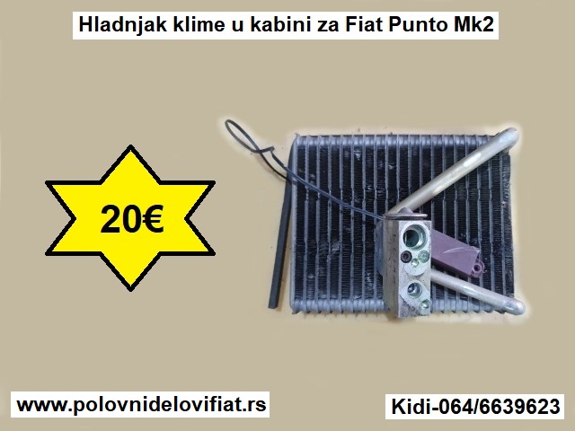 Hladnjak klime u kabini za Fiat Punto Mk2