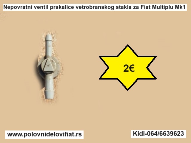 Nepovratni ventil prskalice vetrobranskog stakla za Fiat Multiplu Mk1