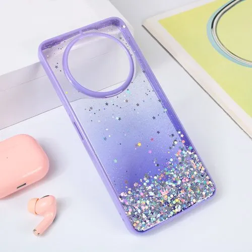 Futrola - maska Frame Glitter za Xiaomi Redmi A3 ljubicasta