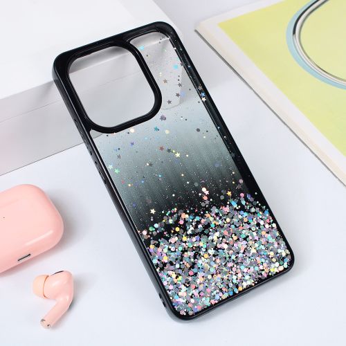 Futrola - maska Frame Glitter za Xiaomi Redmi Note 13 4G crna