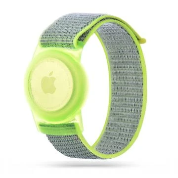 APPLE AIRTAG TECH-PROTECT NYLON WRISTBAND FOR KIDS - LIME