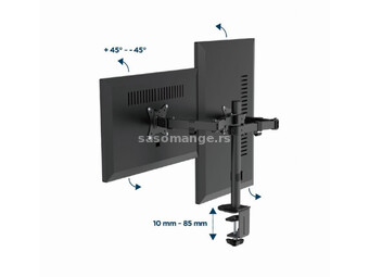 MA-D2-03 * Gembird Podesivi dupli stoni drzac za monitor tilt 17-32 max.2x9kg (1972)