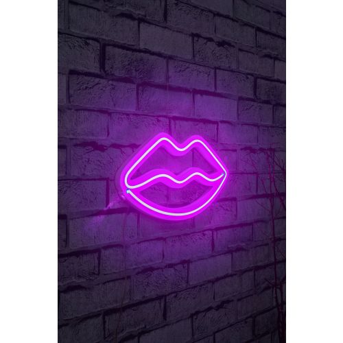 Wallity Lips - Pink Pink Dekorativna Plastična Led Rasveta