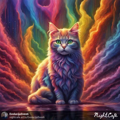 AI Art – Digital Art – Rainbow cat