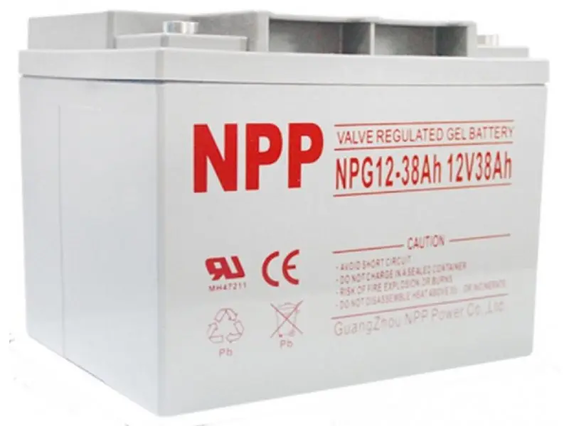 NPP NPG12V-38Ah C20=38AH T14 Gel baterije, 197x165x174x174, Sive