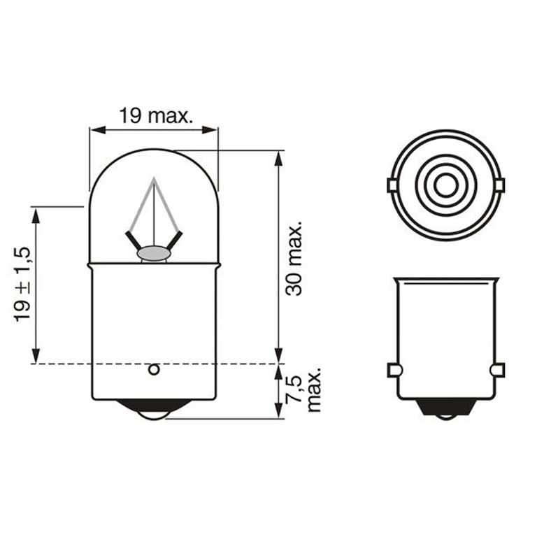 SIJAL 24/ R10W 24 MM METALNO GRLO BA15s 1987302505 ( ) BOSCH