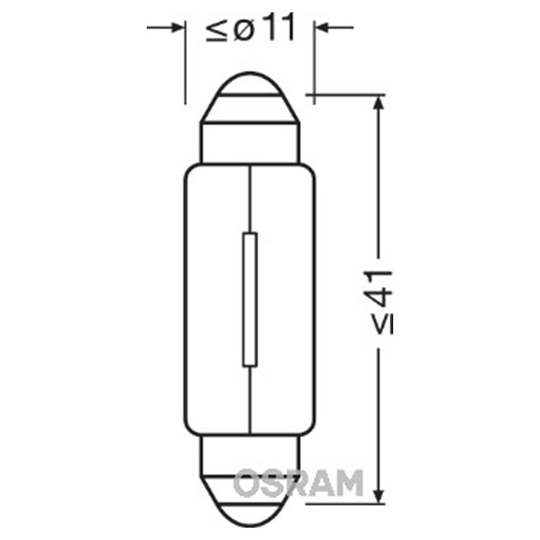 SIJAL 12/ C10W 6411 10W 41MM SV8,5-8 OSRAM