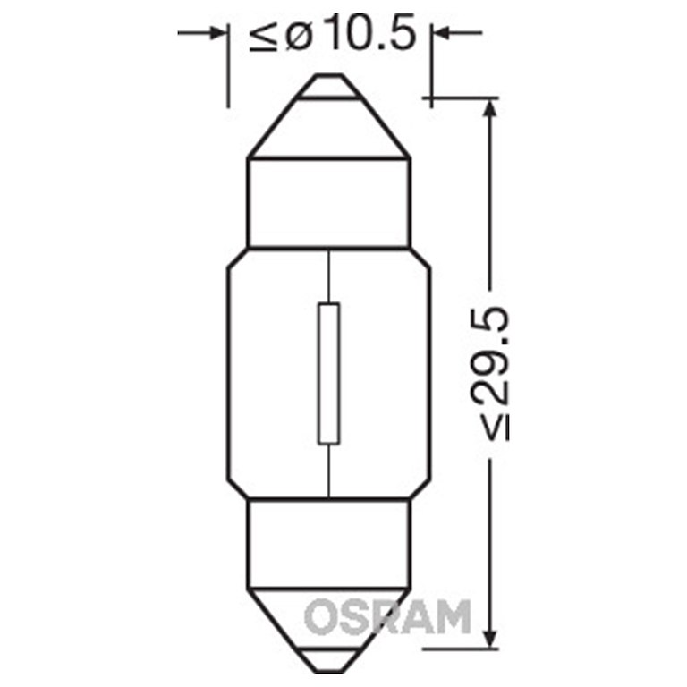 SIJAL 12/ C10W 6438 10W 31MM SV8,5-8 OSRAM