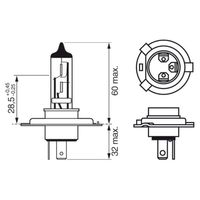 SIJ 12V 55W H4 1987302041 ( ) PURE LIGHT BOSCH