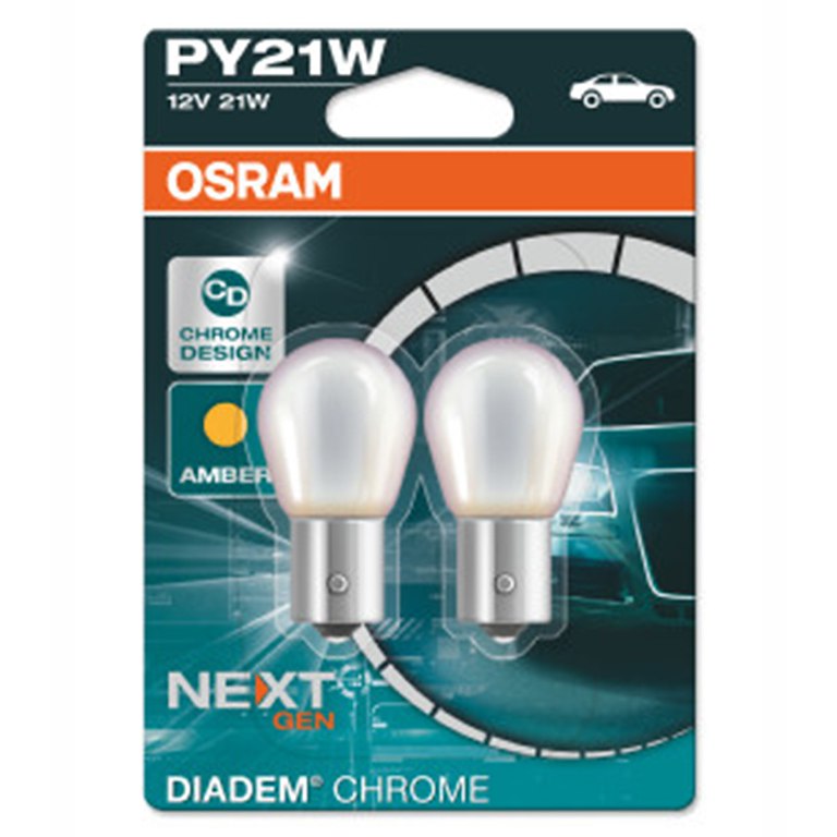 SIJAL PAR 12/ PY21W 7507DC-02B 21W ZUTA DIADEM BAU15S BLI2 OSRAM