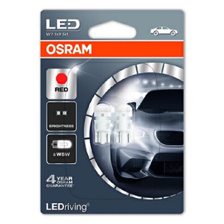 SIJAL PAR LED 12/ W5W 2880R-02B 0.5W W2,1x9,5D CRVENA OSRAM