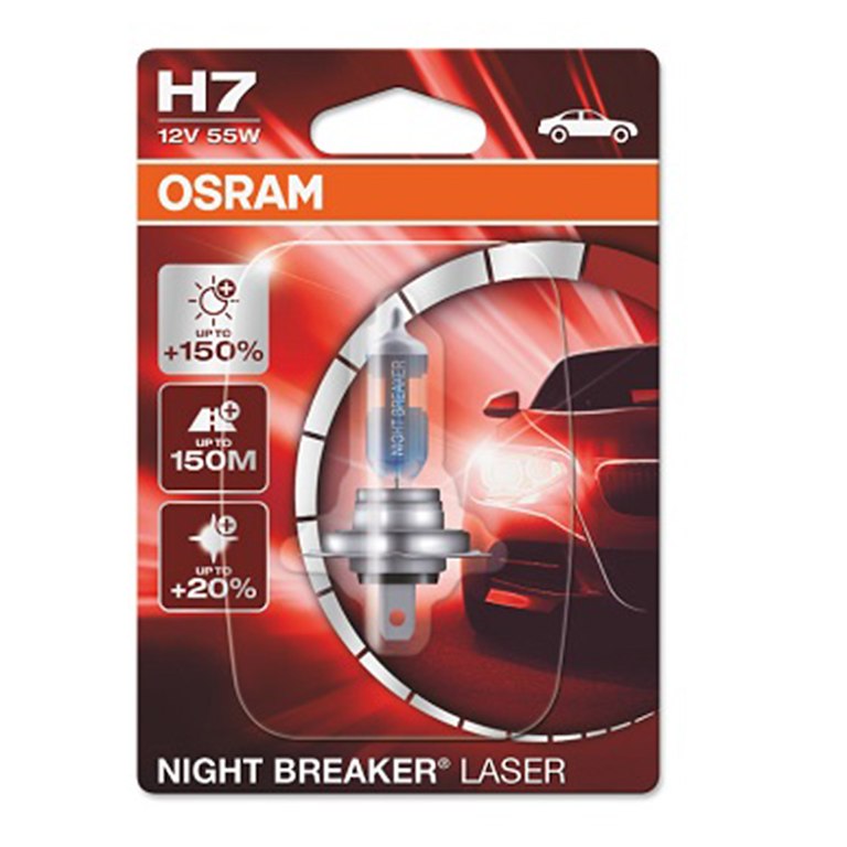 SIJAL 12/ H7 64210NL-01B 55W NIGHT BREAKER LASER +150% PX26D BLI1 OSRAM