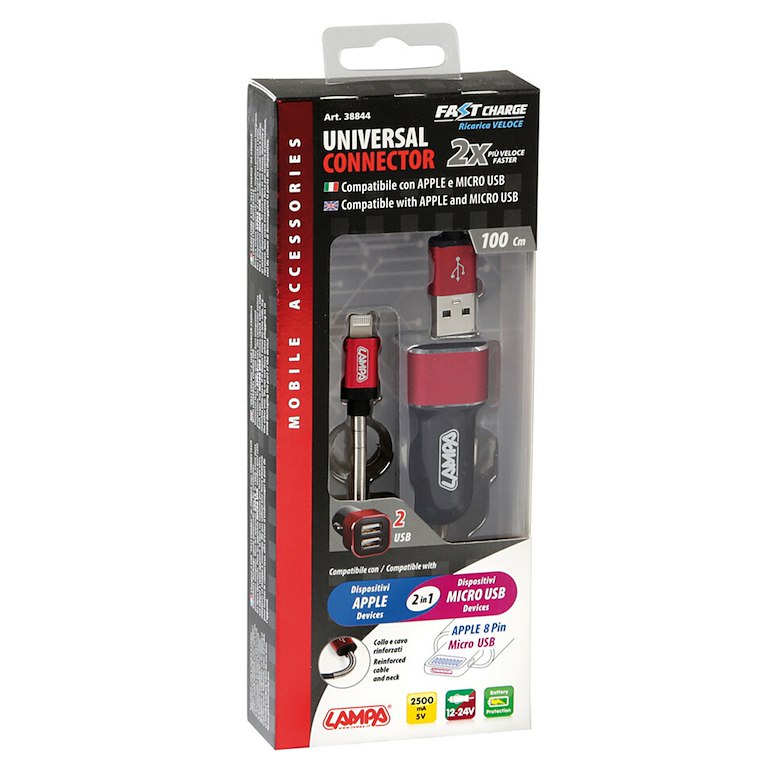 UNIVERZALNI PUNJAC USB 38844 LAMPA MICRO USB 12/24V