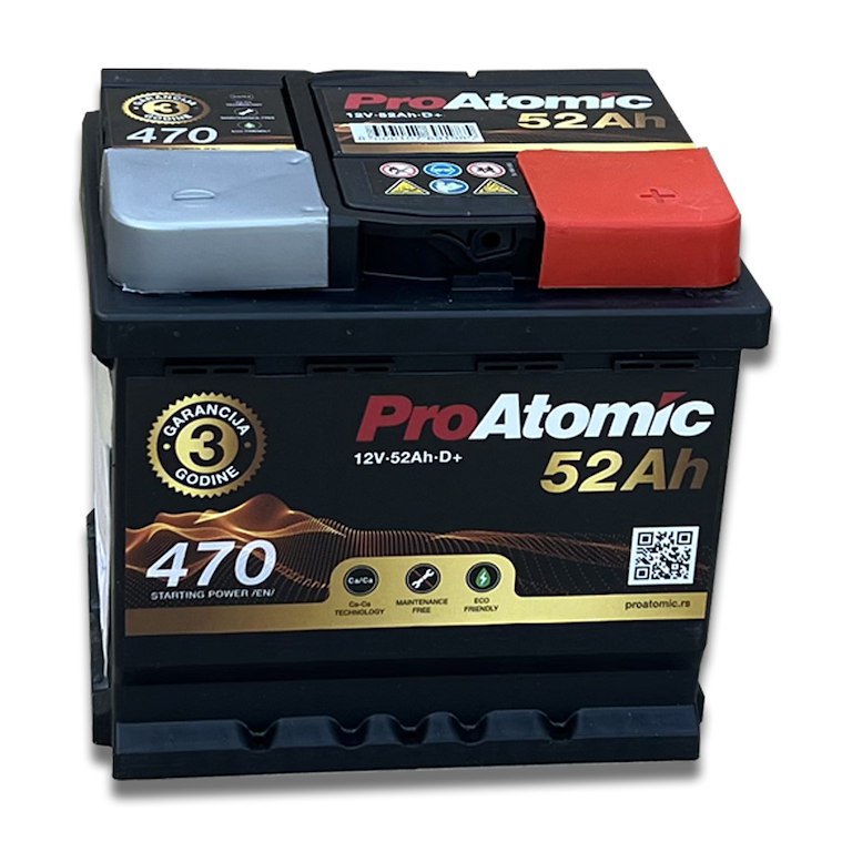 AKUM PROATOMIC 12V52AH D+ FIAT