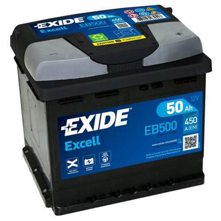 AKUM EXIDE EXCELL 12V50AH D+ EB500 ( C22 ) FIAT