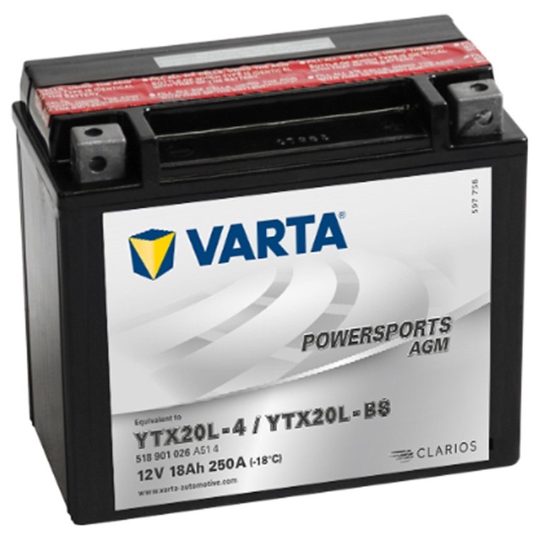 AKUM VARTA MOTO AGM 12V18AH D+ YTX20L-BS