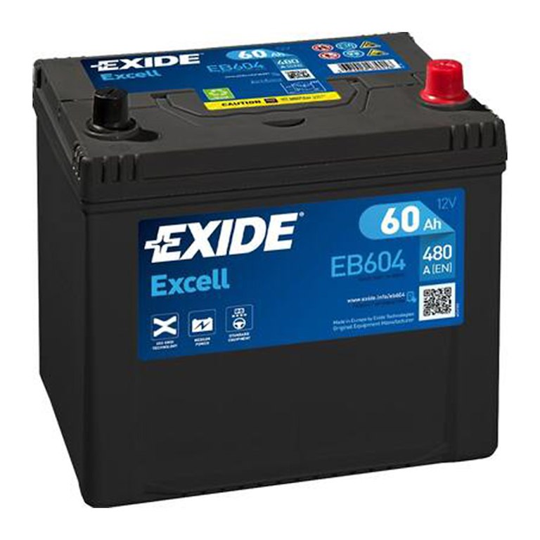 AKUM EXIDE EXCELL 12V60AH D+ ASIA EB604 ( D47 )