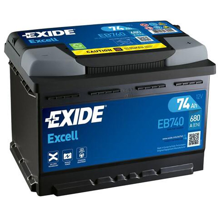 AKUM EXIDE EXCELL 12V74AH D+ NORMAL EB740 ( E11 )