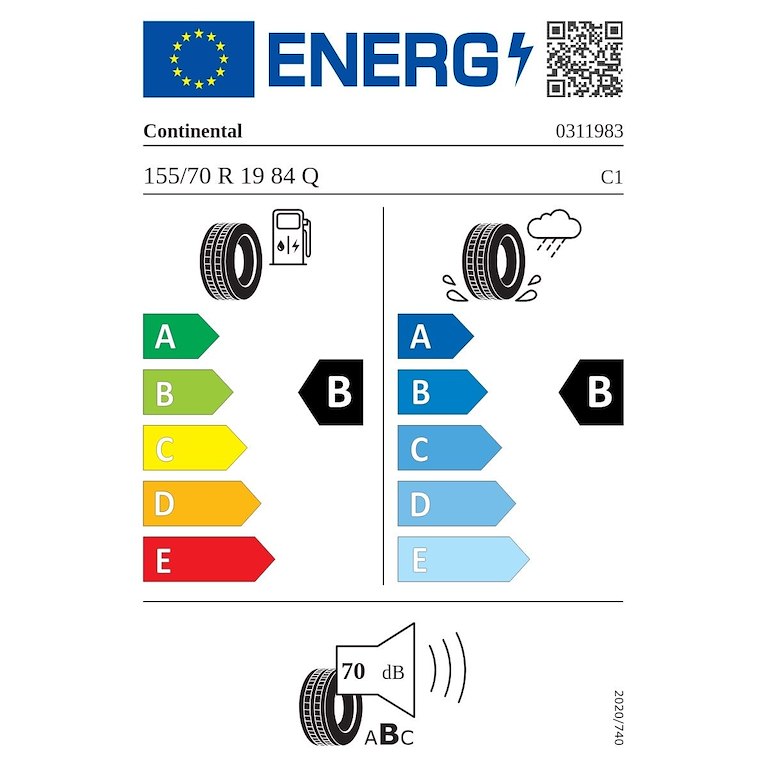 CONTI 155/70X19 84Q ECO CONTACT 6 BB70