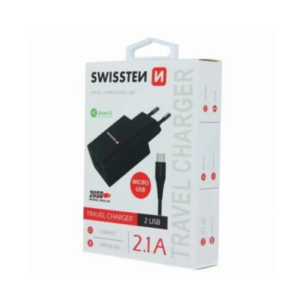 SWISSTEN CRNI 2XUSB2.1A