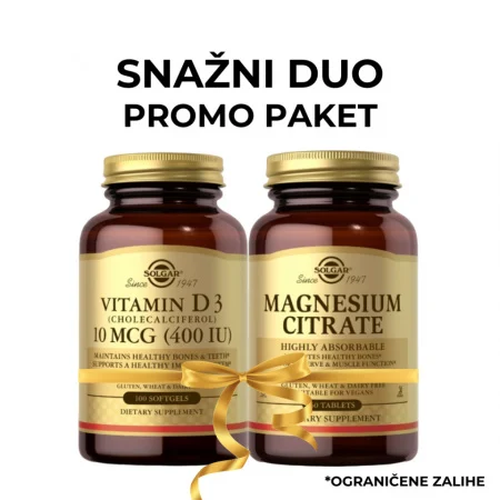 SOLGAR Promo - Vitamin D + Magnezijum citrat