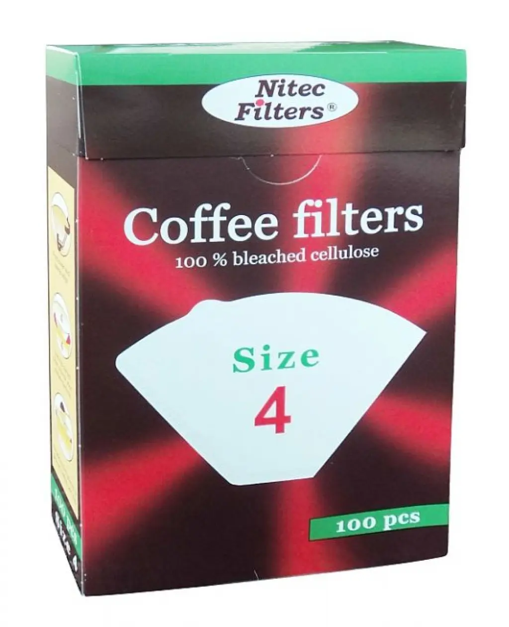 Nitec Filters Papirni filter za kafu, Veličina 4, 100 komada