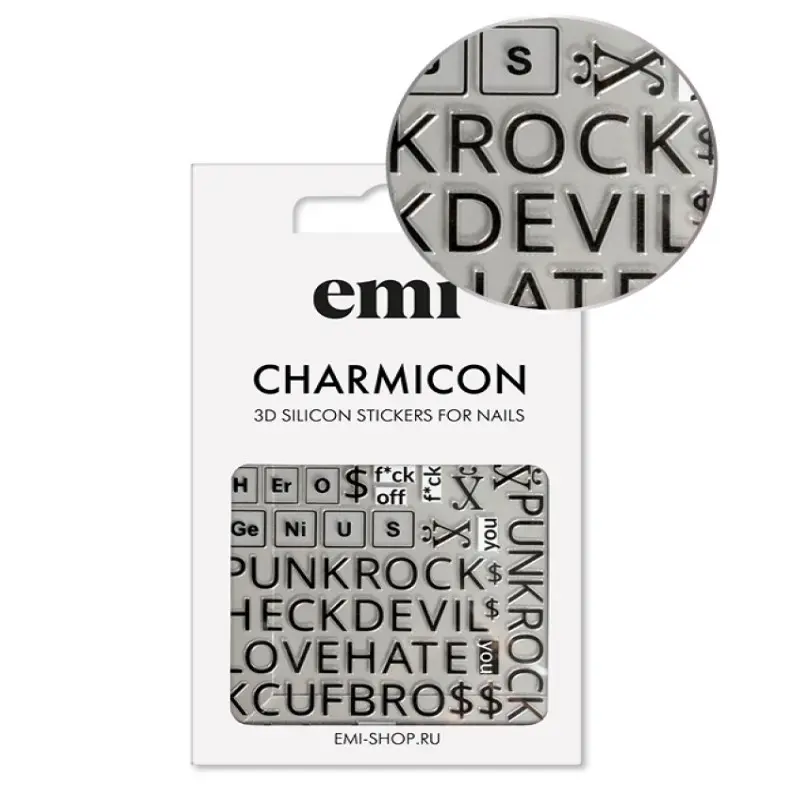 E.MI Silikonske nalepnice za nokte Charmicon 3D 183 Punk Rock