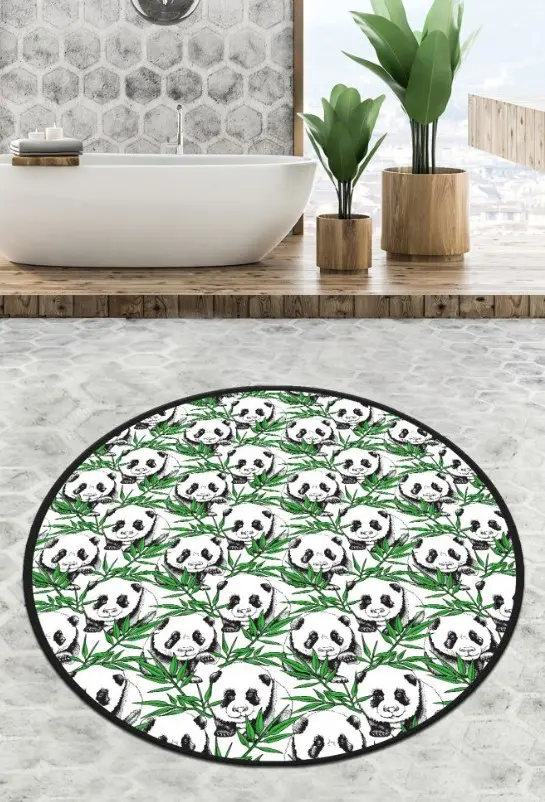 L'Essentiel Maison Kupatilski otirač Green Panda, 80cm, Zeleno-beli