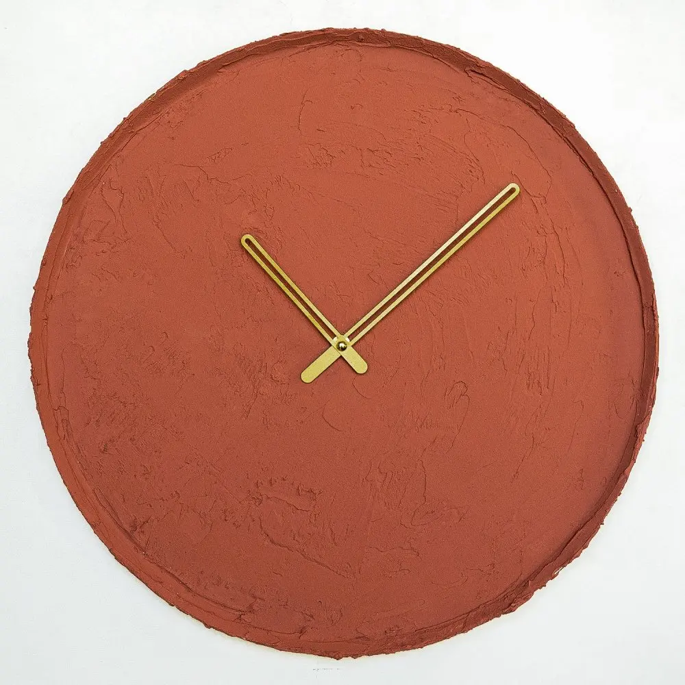 WALLXPERT APS111 Dekorativni metalni zidni sat Earthy Metal Wall Clock,Terracotta